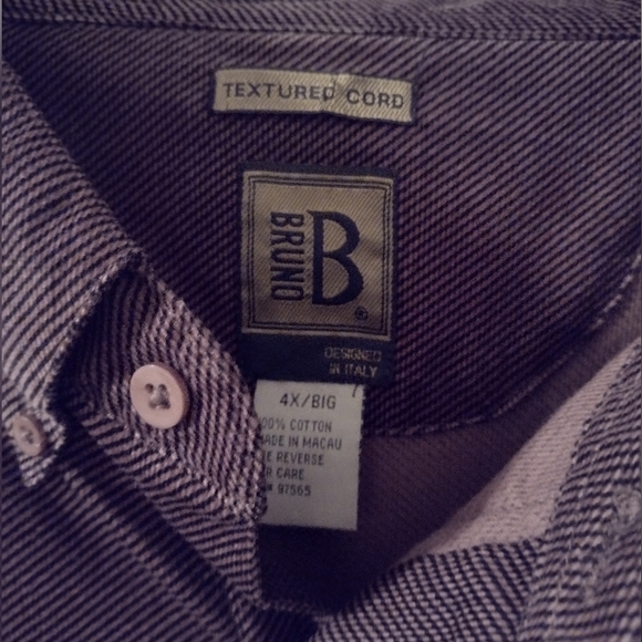 Bruno | Shirts | Luxury Brand Bruno Italian Menswear Textured Cord Long ...